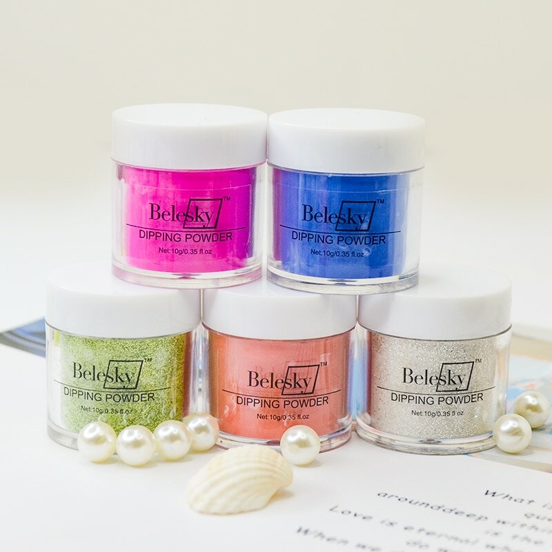 Belesky Nail Dipping Powder 226 цветов 10 г Новое поступление Летняя пудра для ногтей Dip Glitter Powder Наклейки Перево