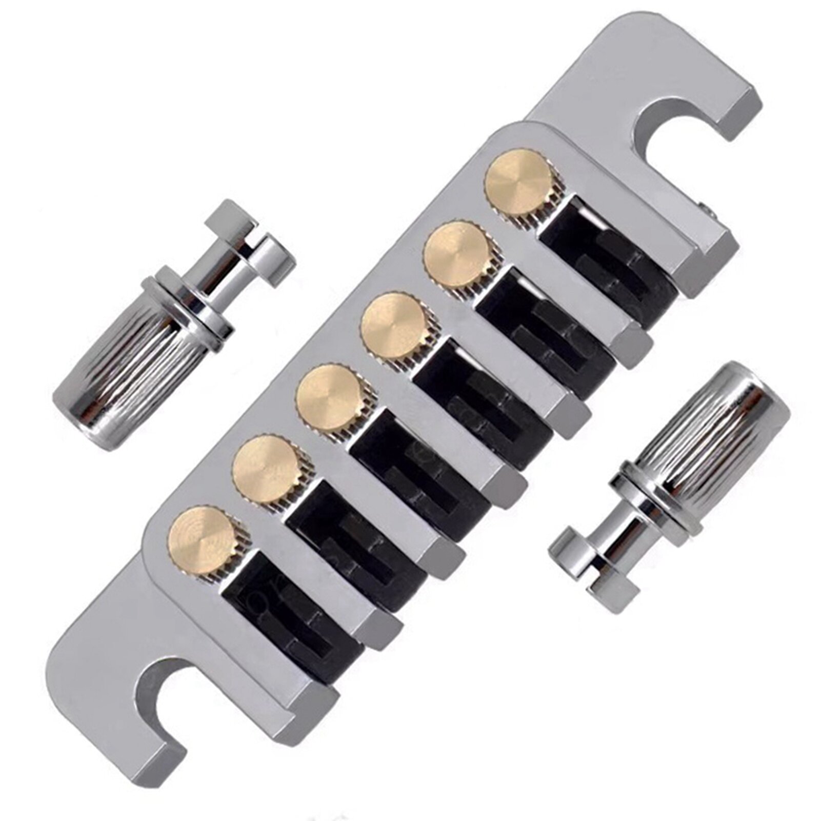 LP электрогитара Tune O Matic Bridge Pull Plate Tail Piece Reversable String Code Гитара Роликовый седло Бридж TP-6 Стержень-ограничитель бриджа Совместимость с Les Paul/SG/ES/EPI Gear Запасная часть