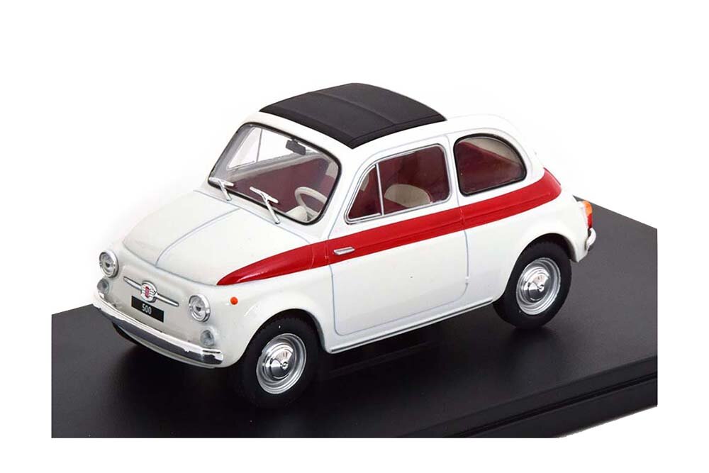 Модель коллекционная WHITEBOX Fiat 500 1960 white/red