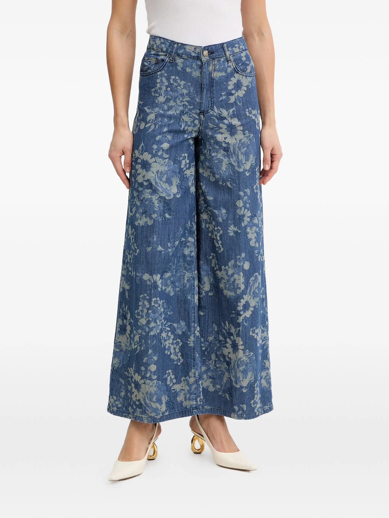 Брюки Floral-print palazzo pants