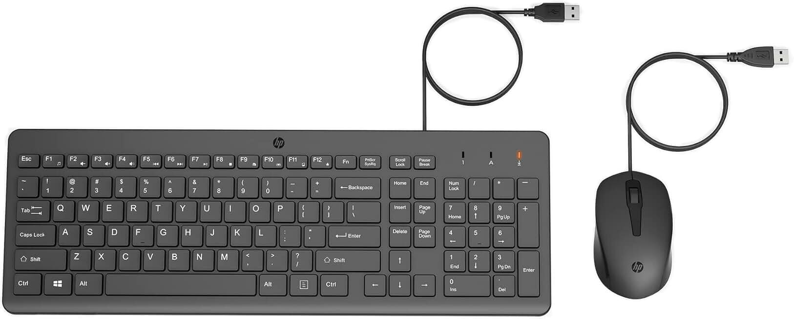 Комплект проводной HP 240J7AA, клавиатура и мышь, USB, черный