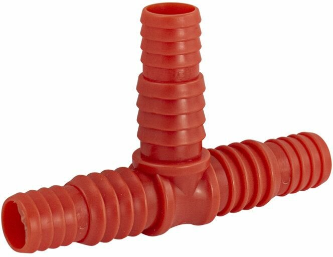 Тройник 5/8"+3/4" (17+20мм), из АБС пластика, цвет оранжевый