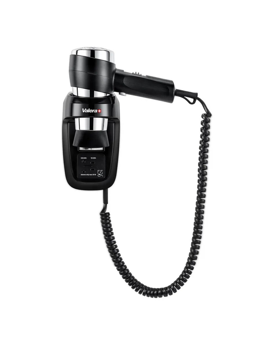 Настенный Фен Action Protect 1600 SHAVER Black с розеткой