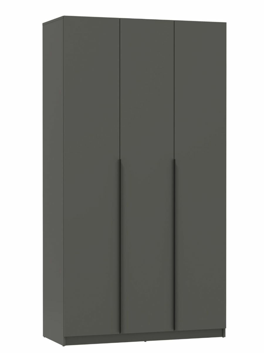 Шкаф платяной трехстворчатый ЛДСП Eva/Ева 5 (правый) 1202х2200х500, Графит, с металлической ручкой