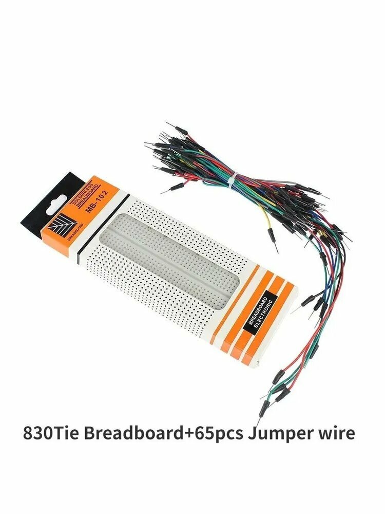 Макетная плата MB-102 400/830 точек, беспаечная, с проводами, набор для Arduino