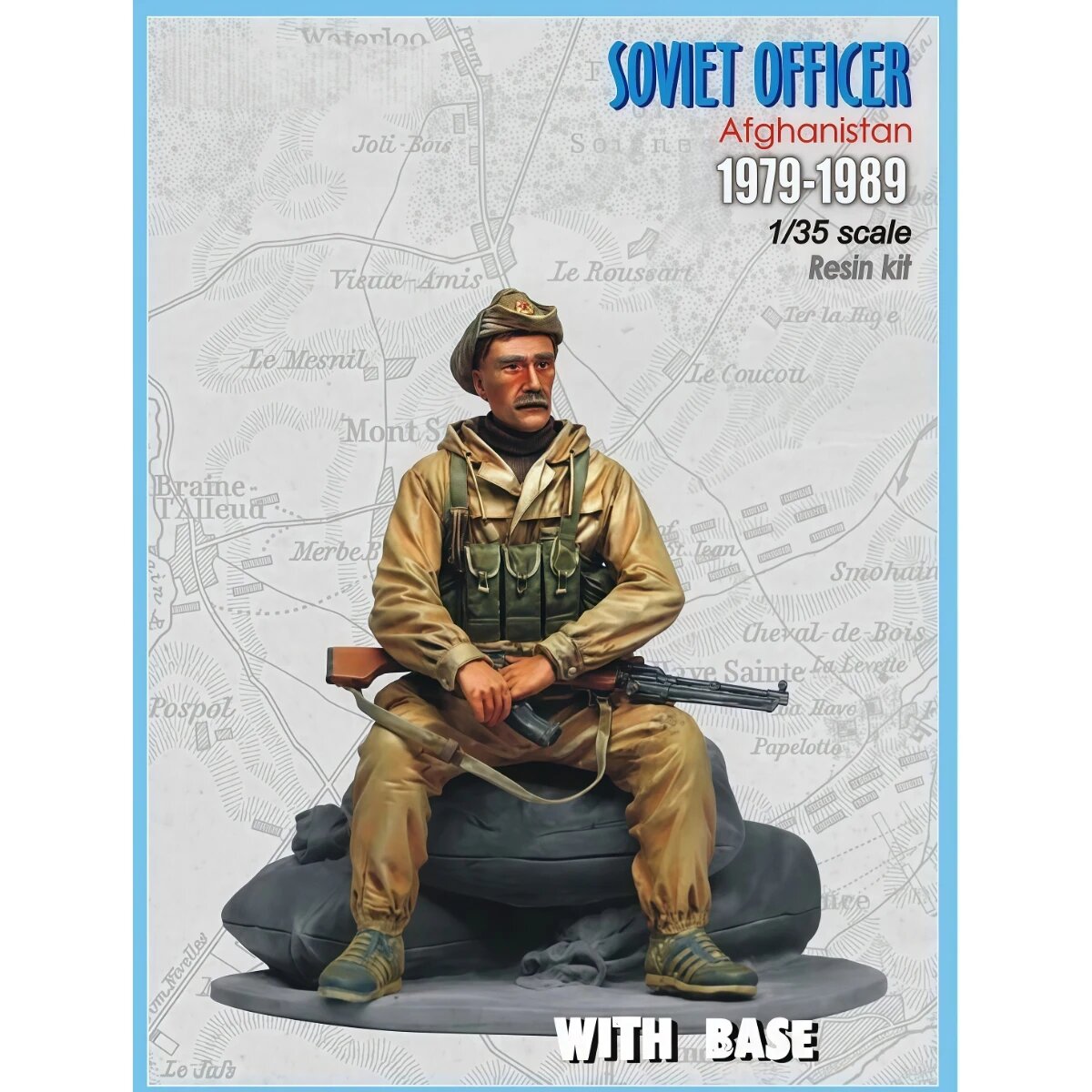 Комплект неокрашенной модели из смолы 1/35, военная тема, советский офицер (включая база), разобранная и неокрашенная GK, 1607R