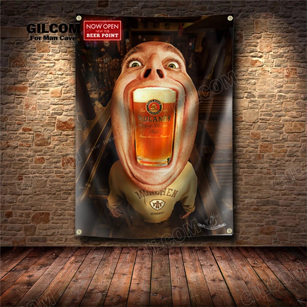 Рекламный плакат-флаг Beer Point Cheers, темный готический стиль 60x90cm24x35in, 2604043821