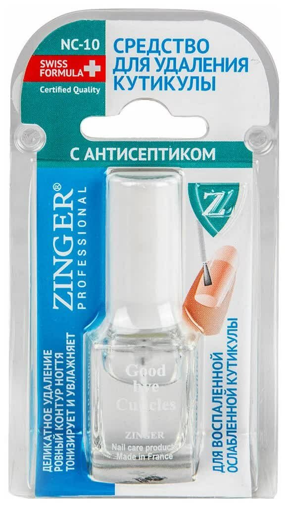 Средство для удаления кутикулы Zinger "Good Bye Cuticles", с антисептиком, 12 мл