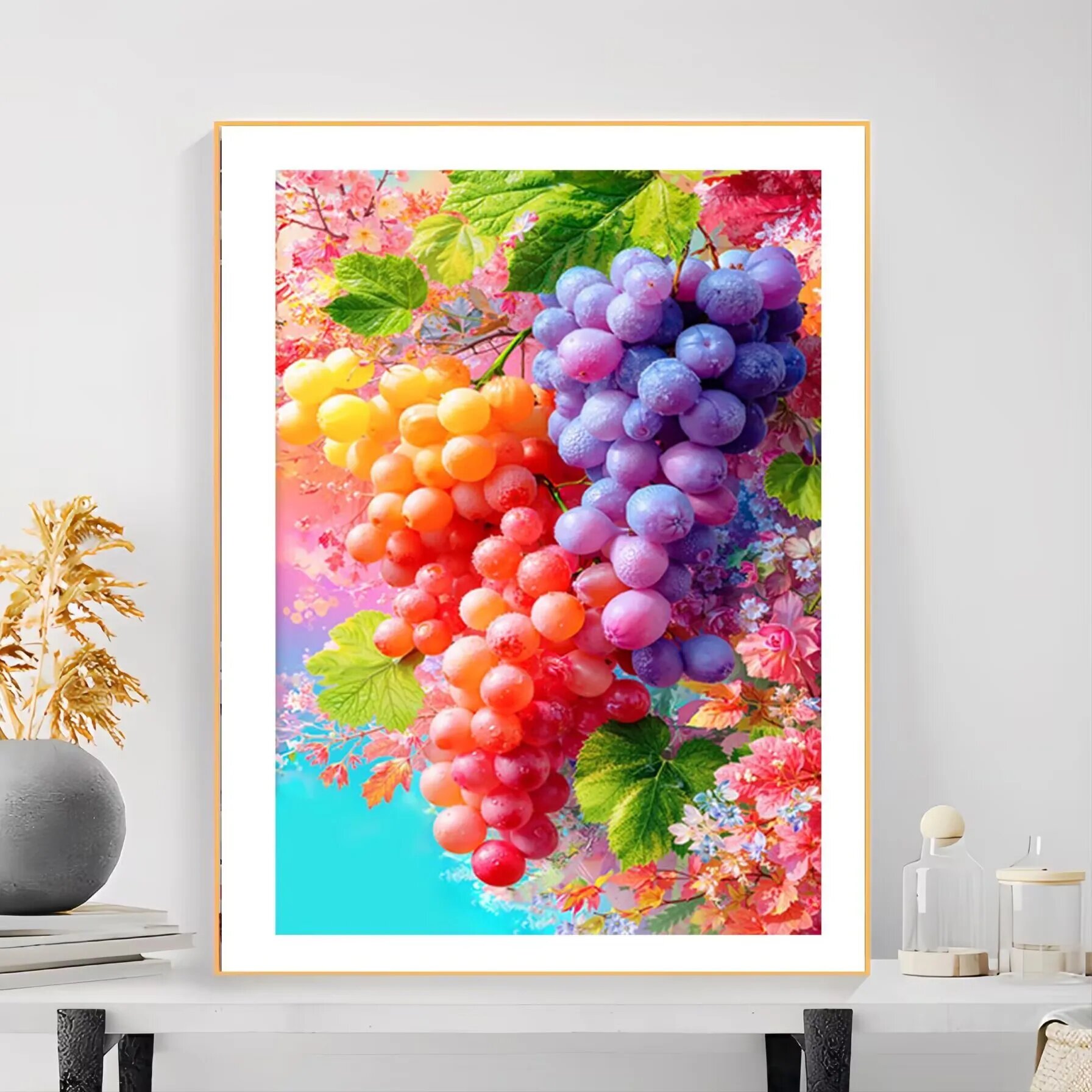 Наборы для вышивания крестом JOYAUTUM с принтом винограда 9CT, 11CT 11CT 50x70cm