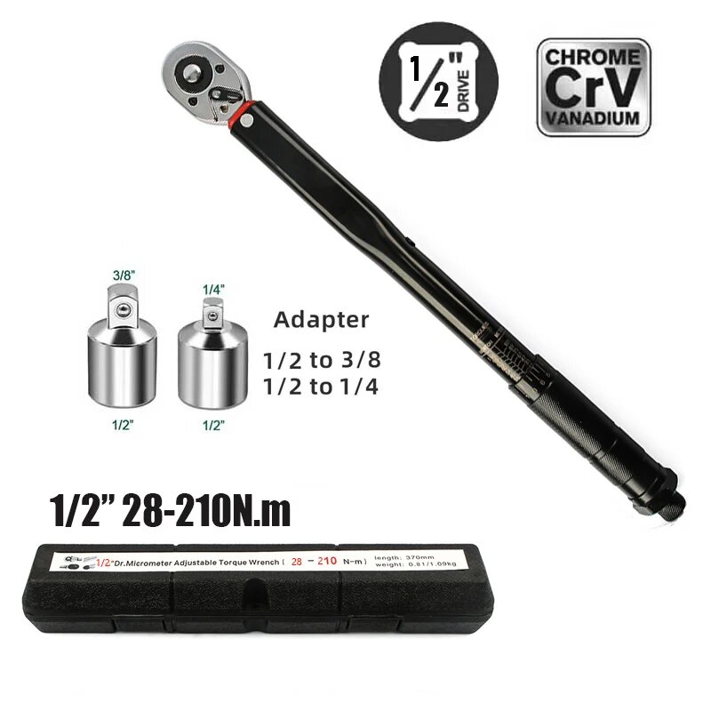 Динамометрический ключ 10-210/28-210 Нм 1/2 дюйма 28-210N. m-adapter