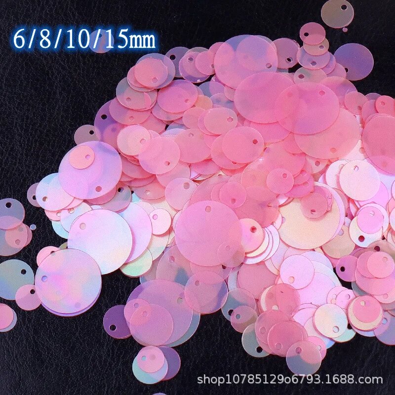 Круглые пайетки из ПЭТ 6/8/10/15 мм 50g, MK03
