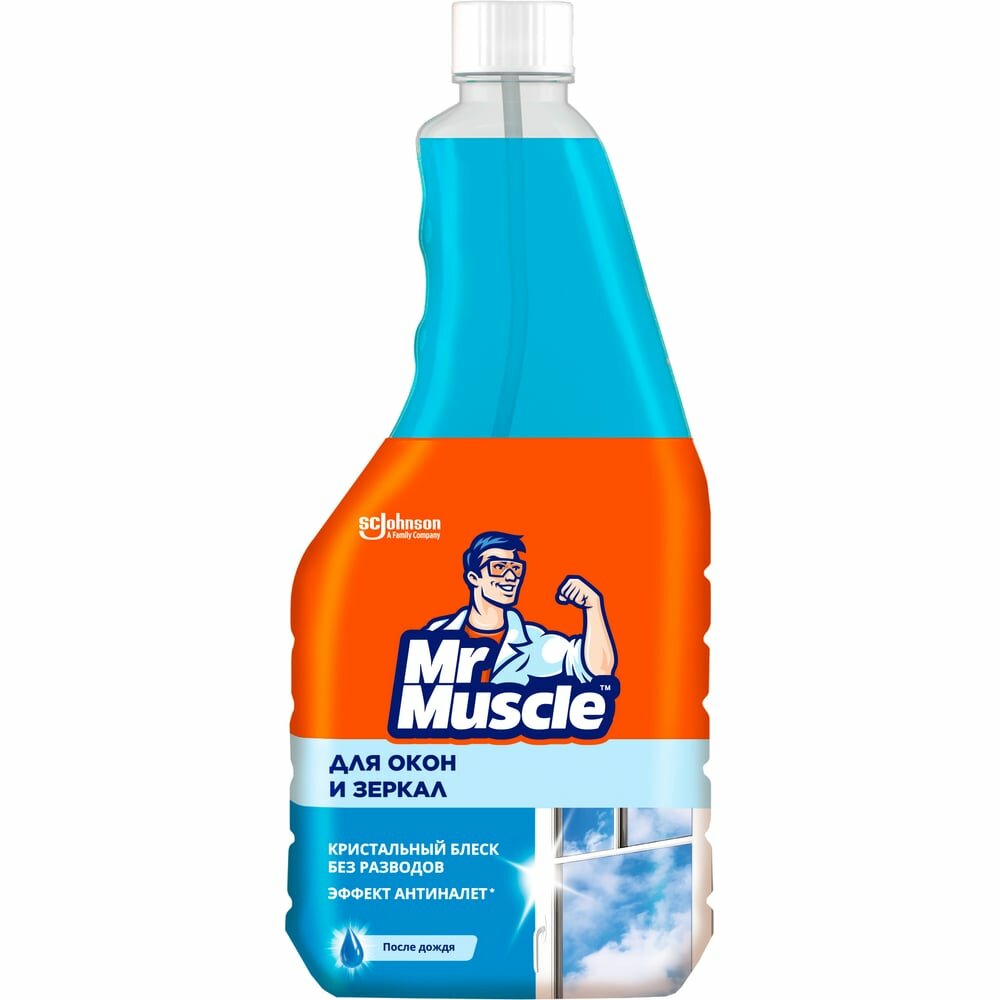 Средство для окон и зеркал мистер мускул Mr Muscle После Дождя, сменная бутылка 530 мл 366438