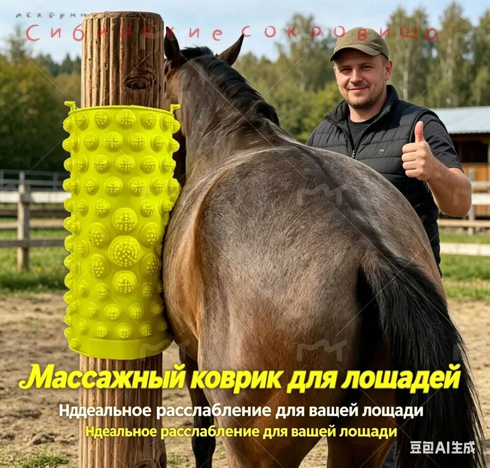 Прочная массажная чесалка для лошадей, эффективное средство для гигиены и ухода за КРС, лошадьми, козами в ко