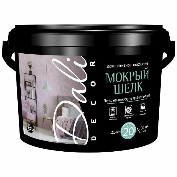 Покрытие акриловое декоративное 5 кг Мокрый шелк DALI - DEKOR белый перламутр