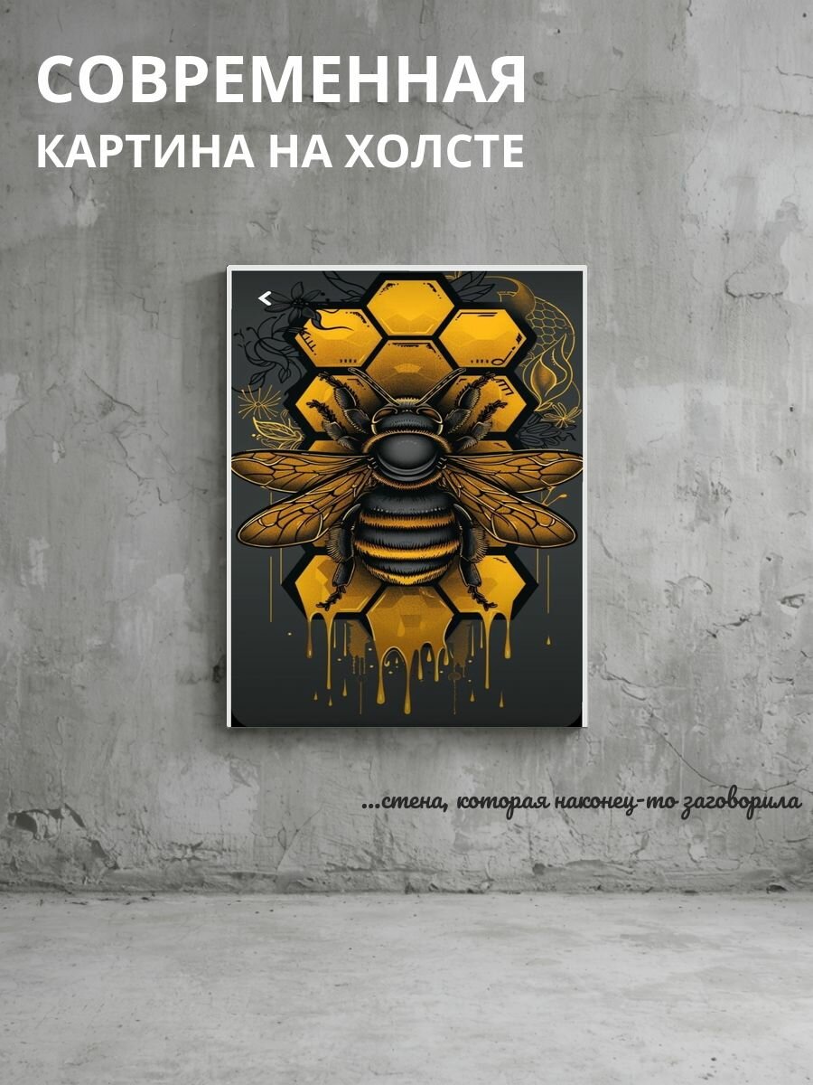 Картина на холсте Пчела и соты 20x30 см