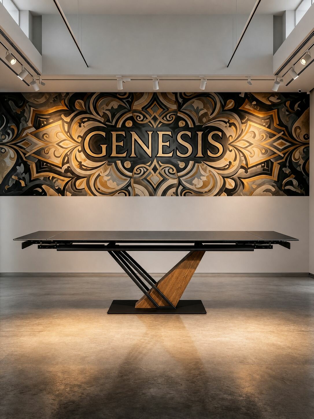 Керамический стол SIGNAL GENESIS 180-240/90 черный/пепел