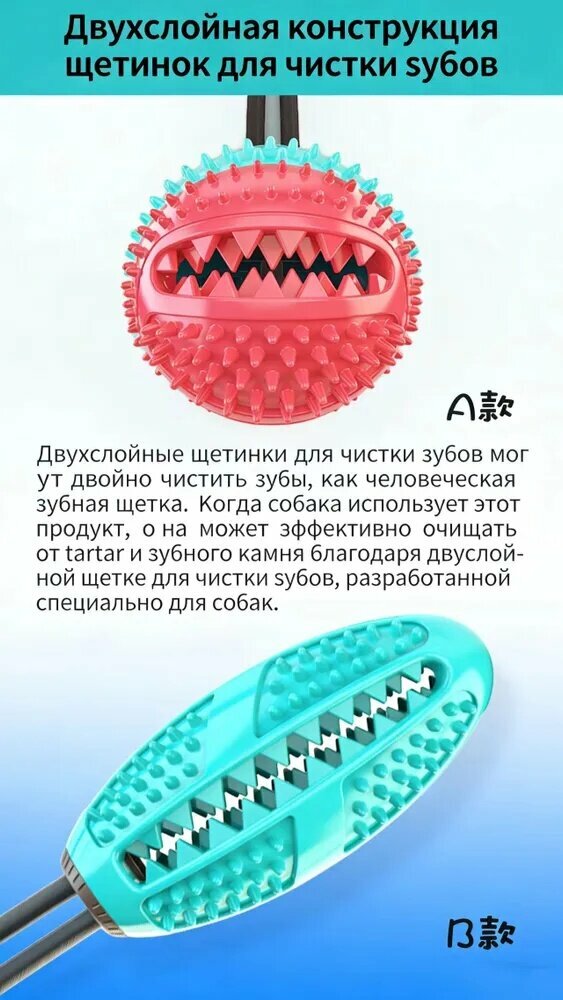 Игрушка для собак с присоской и мячом для кормления, устойчивая к укусам Тип B