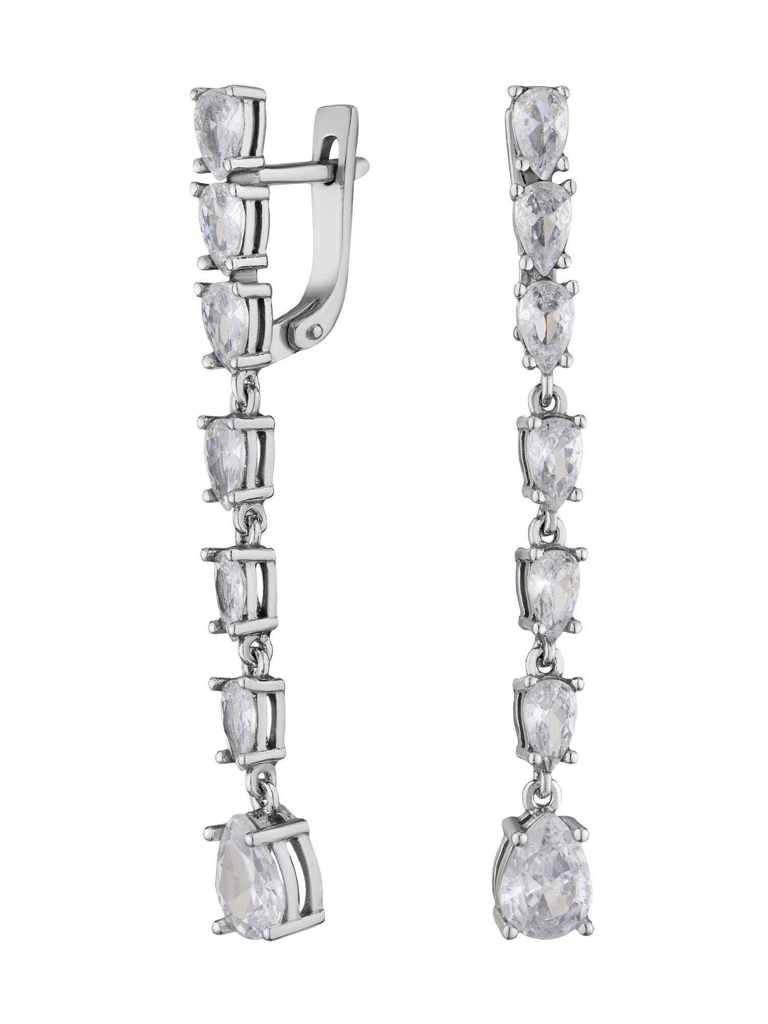 Серьги, 925 проба, фианит