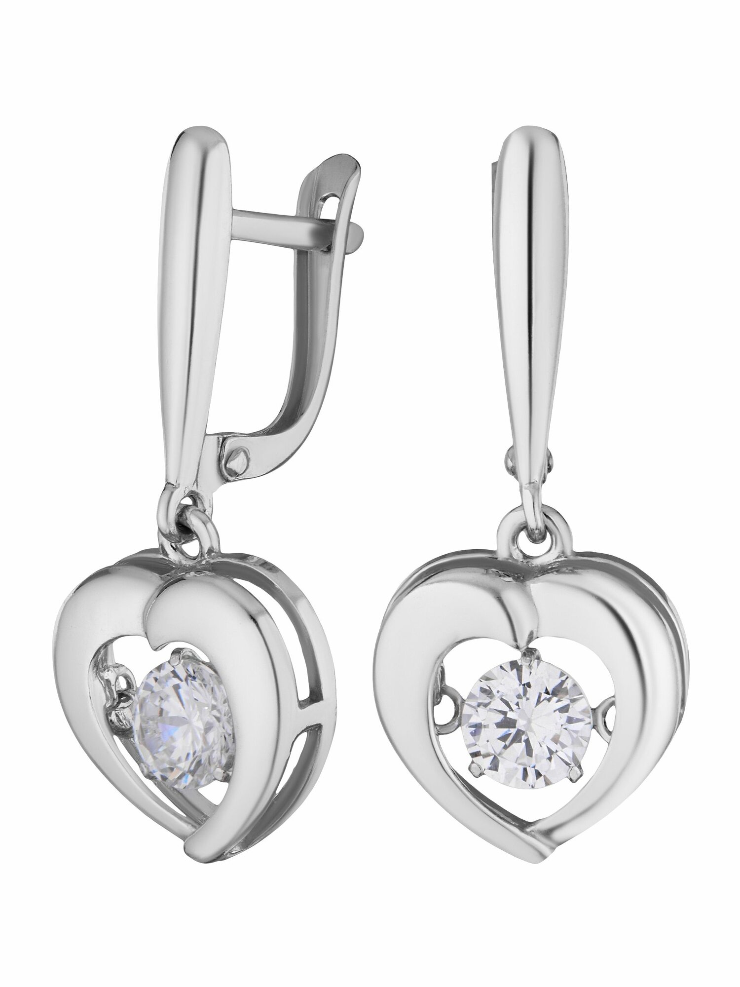 Серьги, 925 проба, фианит