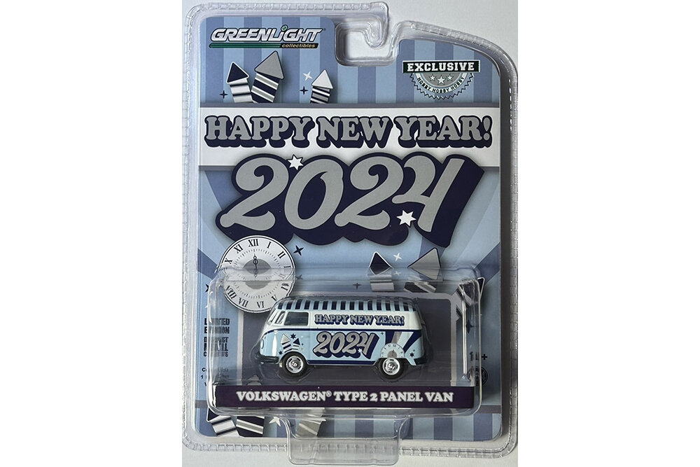 Модель коллекционная GREENLIGHT Vw volkswagen T1 van "new year 2024" (длина модели 6-10 см)