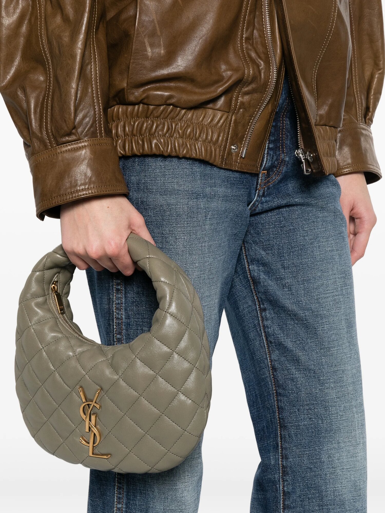 Сумка Saint Laurent, зеленый, — фото 1