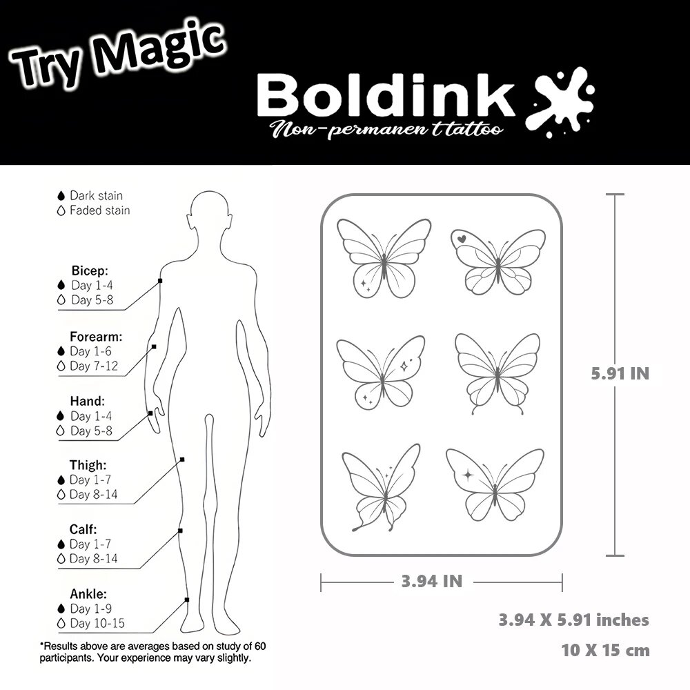 Временная татуировка Boldink Бабочка