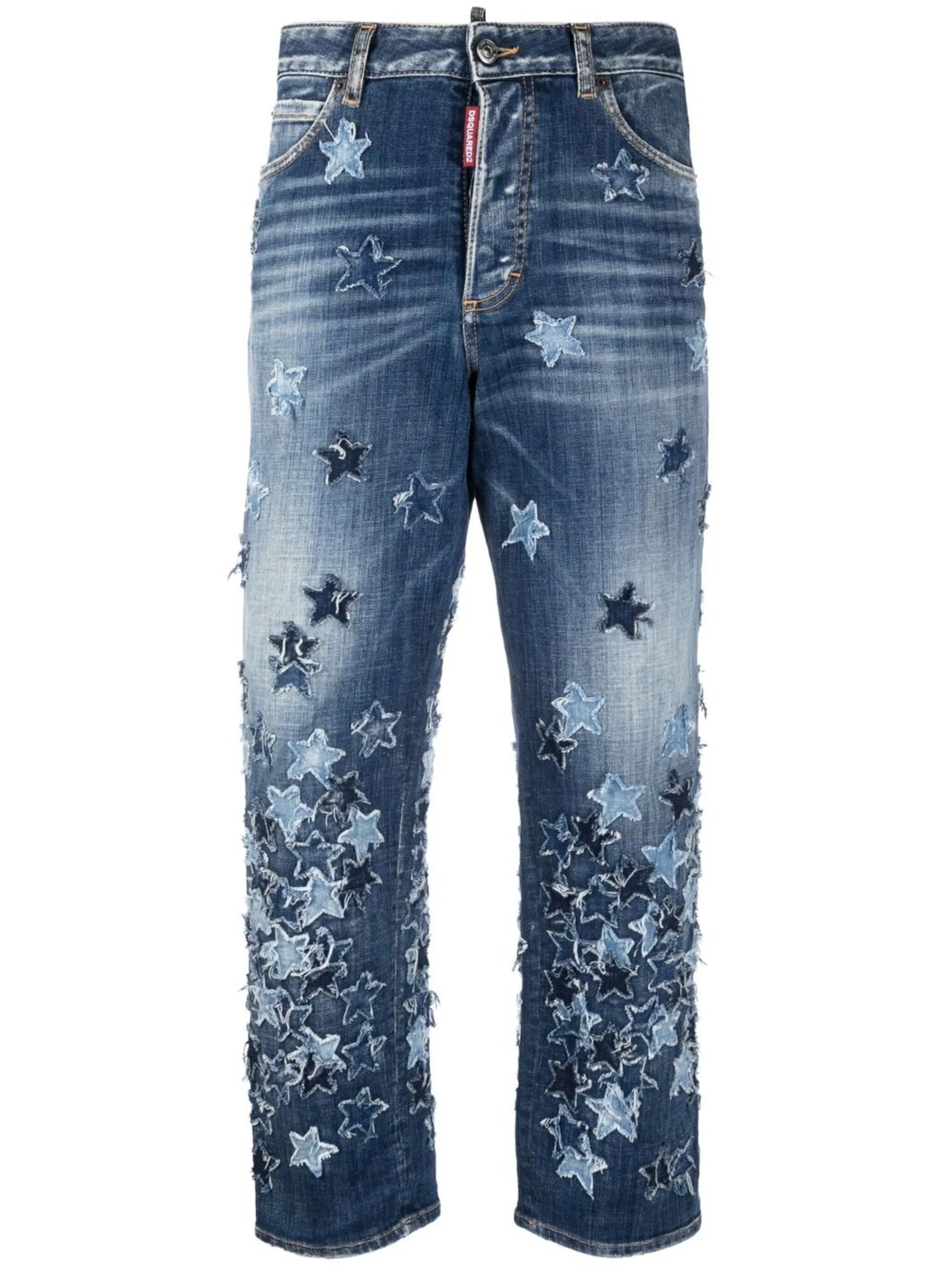 Джинсы Star-embellished cropped jeans 
