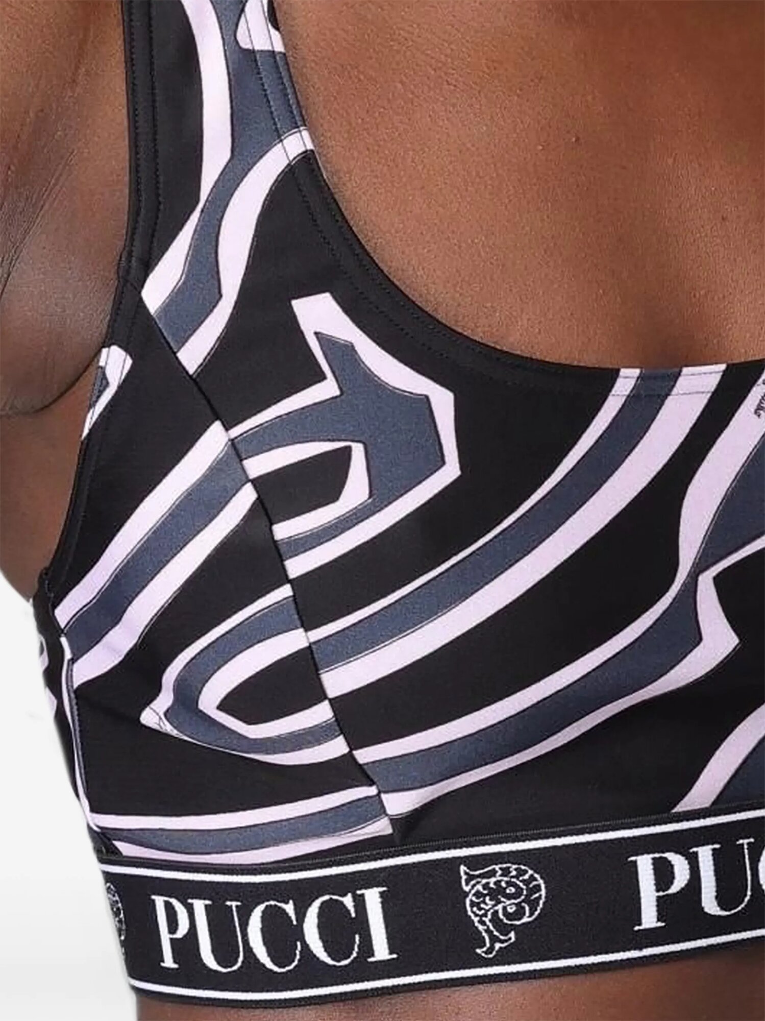 Топ PUCCI Printed stretch-fabric top, размер 38, черный — фото 1