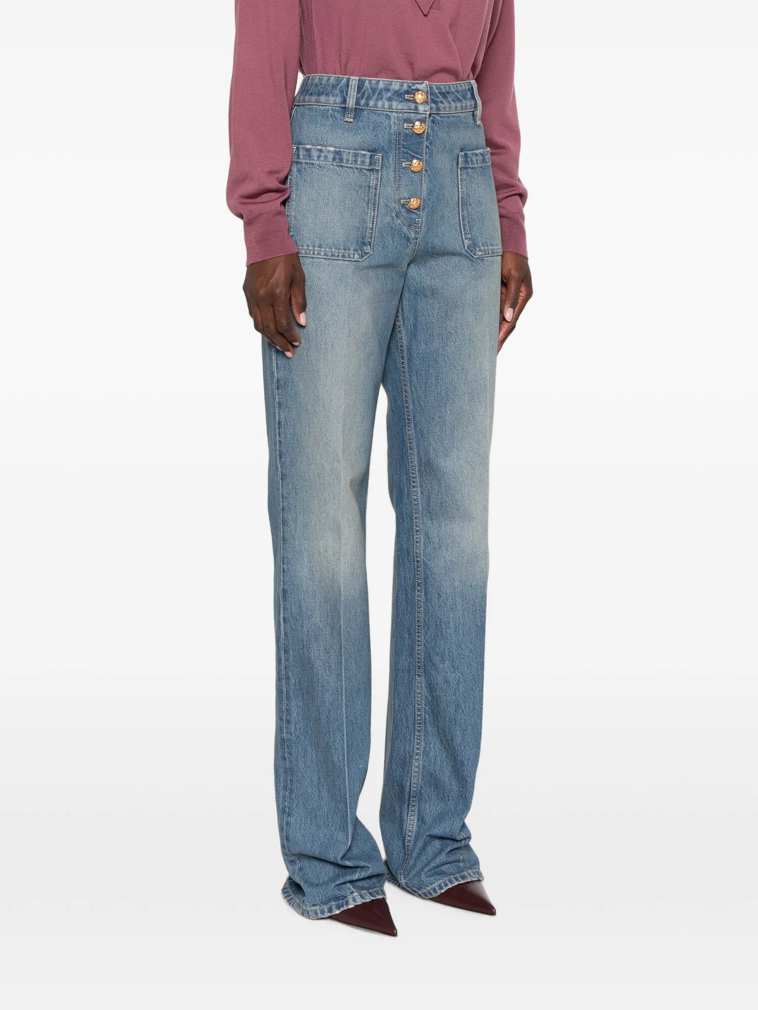 Джинсы Valentino Button-up patch-pocket jeans, размер 38 — фото 1