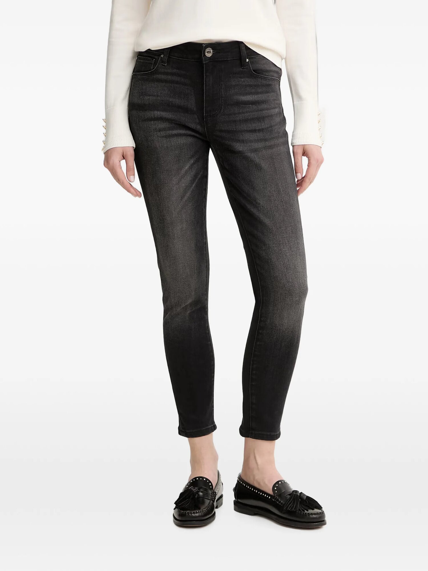 Джинсы Embellished-pocket whiskered jeans 