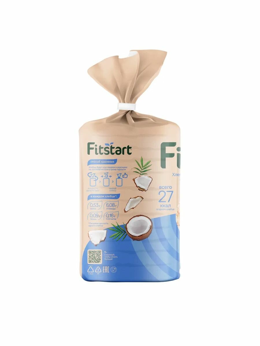 Хлебцы рисовые Кокос FITSTART,100г — фото 1