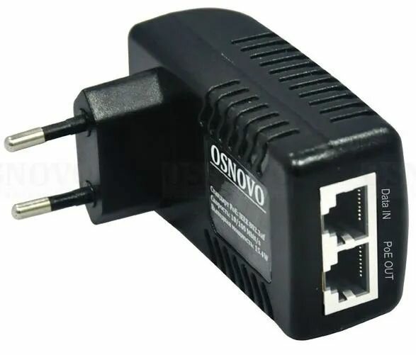 PoE инжектор Osnovo Midspan-1/151G, 15.4Вт, MIDSPAN-1/151G