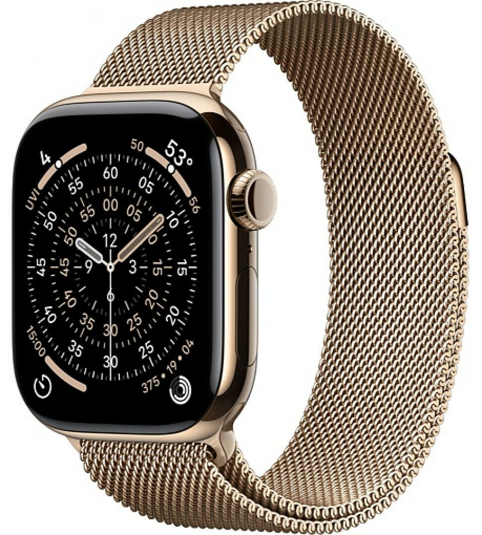Часы Apple Watch Series 11 46 mm Gold Titanium Case With Gold Milanese Loop M/L (Золотой)