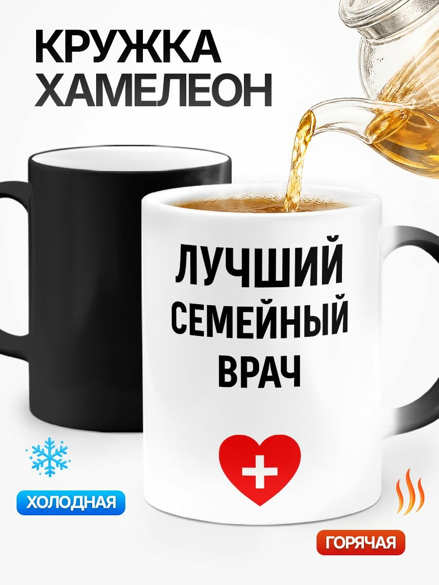 Кружка хамелеон подарок врачу Лучший Семейный врач