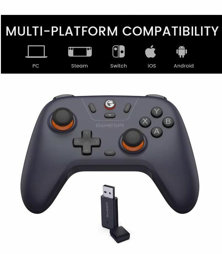 Геймпад беспроводной XInput GameSir Nova Lite для PC Android iOS Nintendo Switch Wireless Controller Bluetooth джойстик Midnight Blue