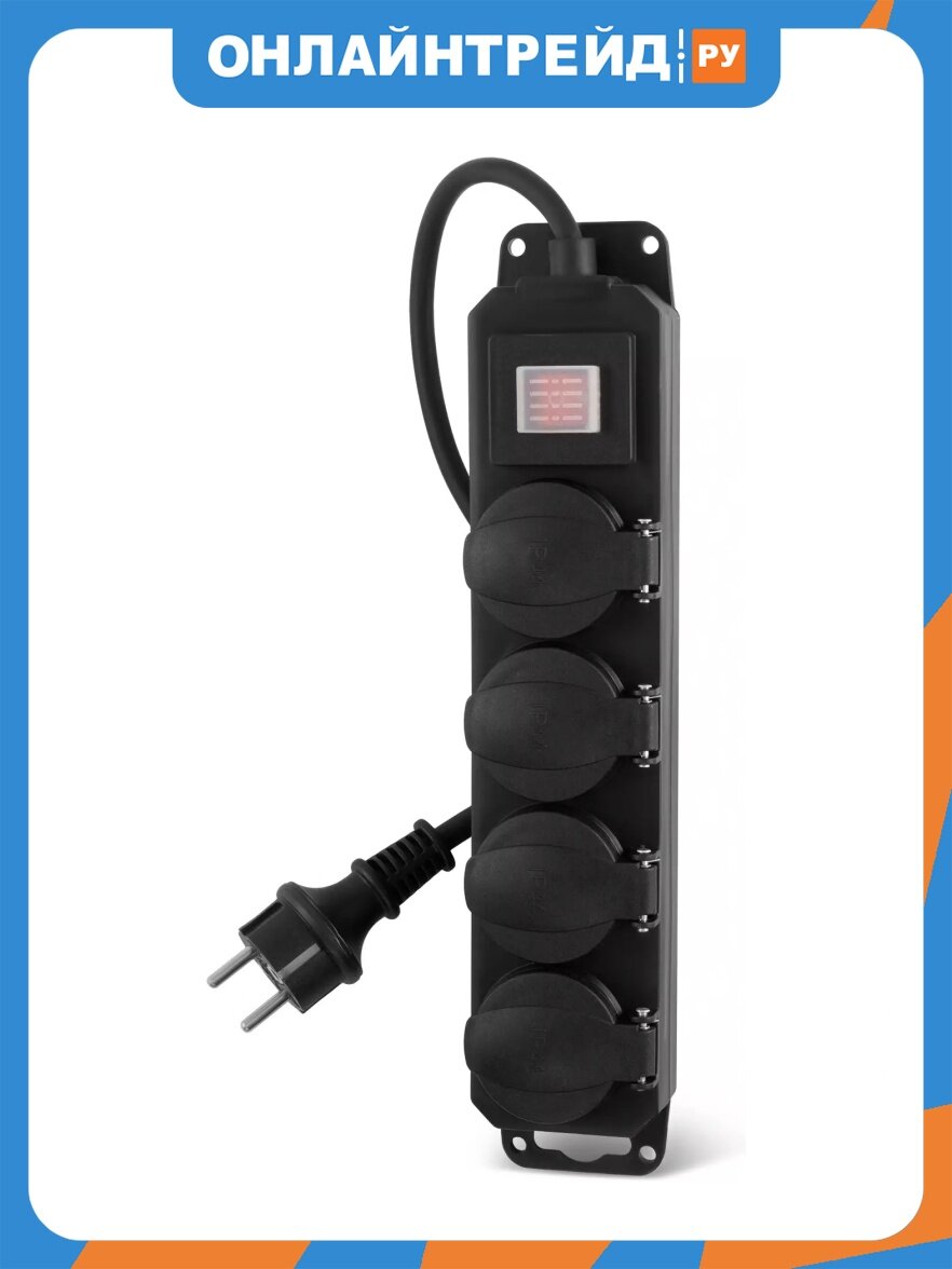 Сетевой фильтр Buro 400MDP-3-B 3м (4 розетки) черный (коробка)