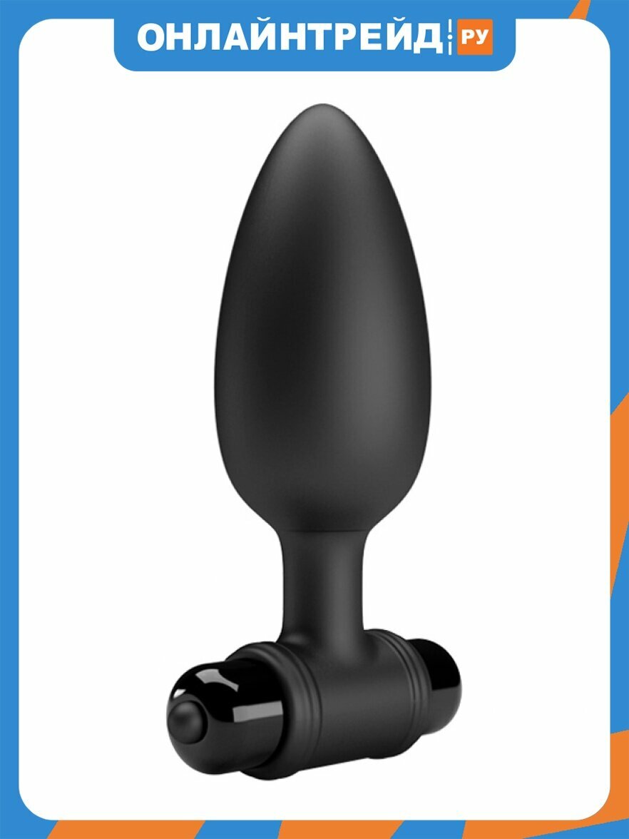 Вибропробка Pretty Love Vibra Butt Plug II, 10 режимов, силикон, черная, 38x118мм