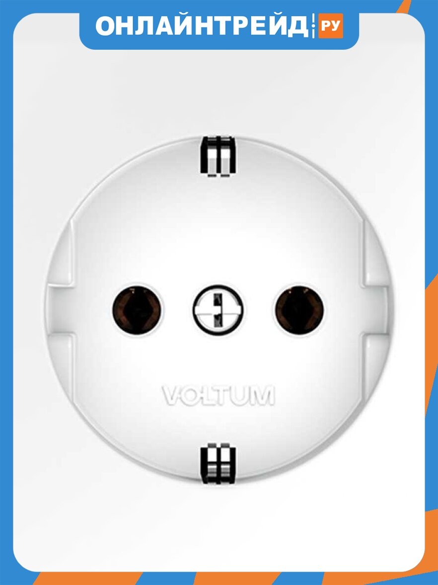 Розетка встраиваемая Voltum S70 с заземлением 16А, (белый матовый) VLS040102
