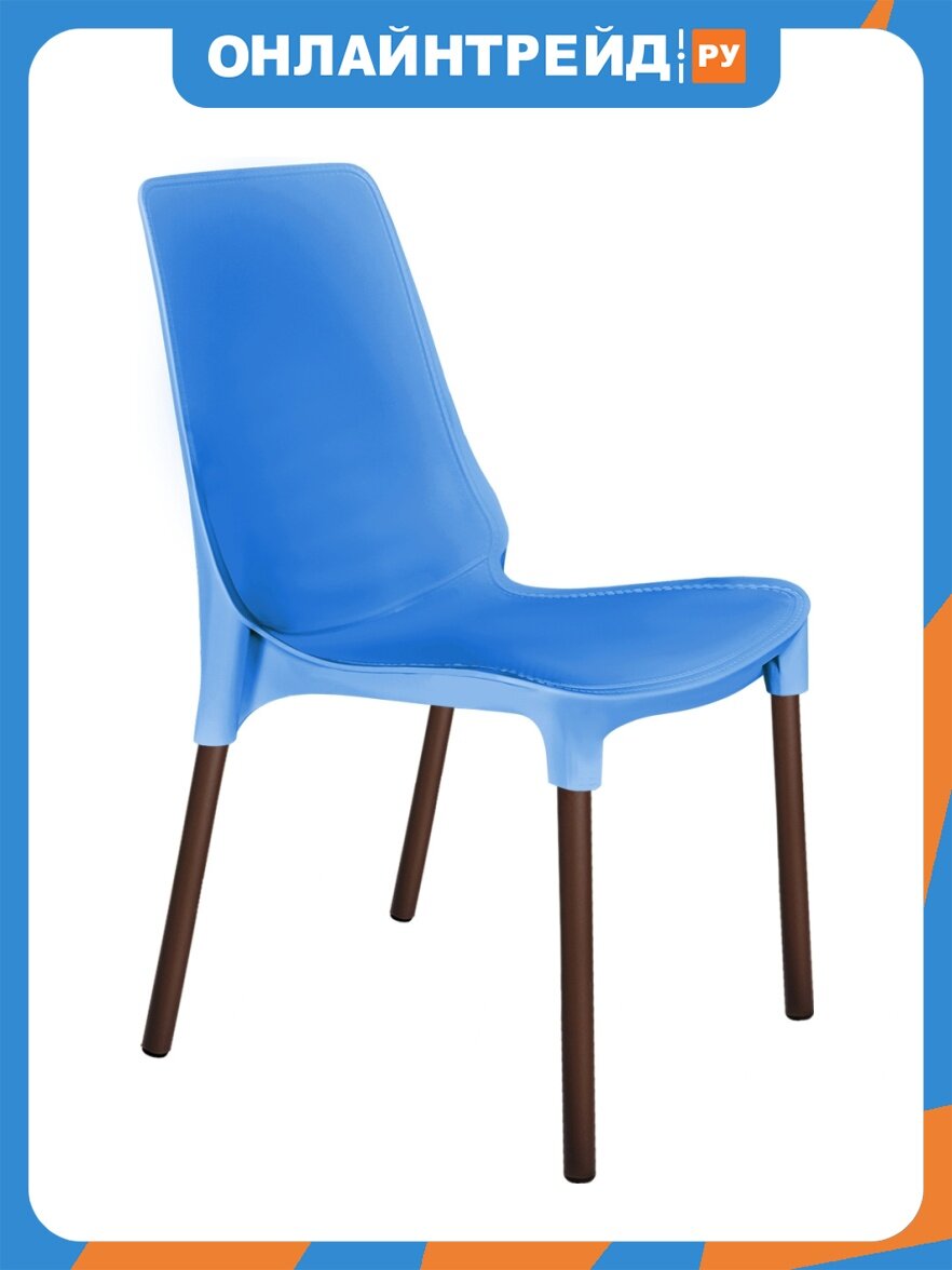 Стул Sheffilton SHT ST75/S424 небесно-синий ral5015/коричневый муар