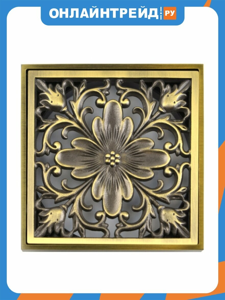 Решетка Bronze DE Luxe для душевого трапа 21975, бронза