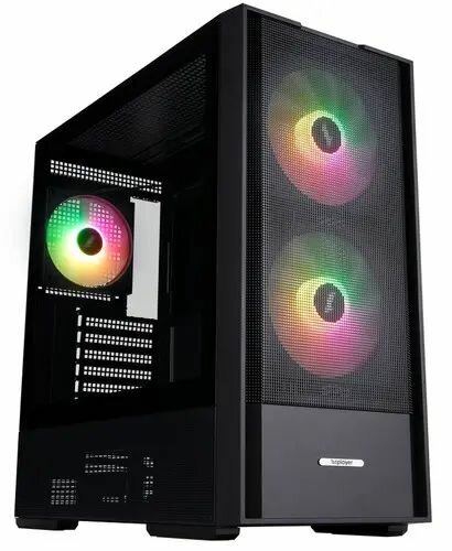 Компьютерный корпус 1STPLAYER AU7 ARGB (AU7-BK-2FA7-14-2FA7R-1FA7) черный - Midi Tower, ATX, USB 3.2 Gen 1 Type A, USB 3.2 Gen 1 Type C