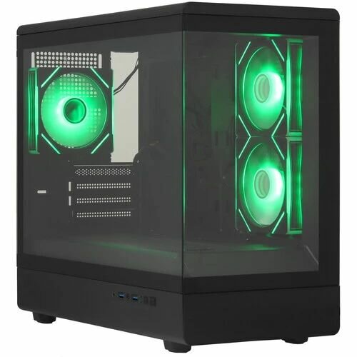 Компьютерный корпус ARDOR GAMING Crystal CM2 (GAMING CRYSTAL CM2) черный - Mini Tower, Micro-ATX, USB 3.2 Gen 1 Type-A, USB 3.2 Gen 2 Type-C