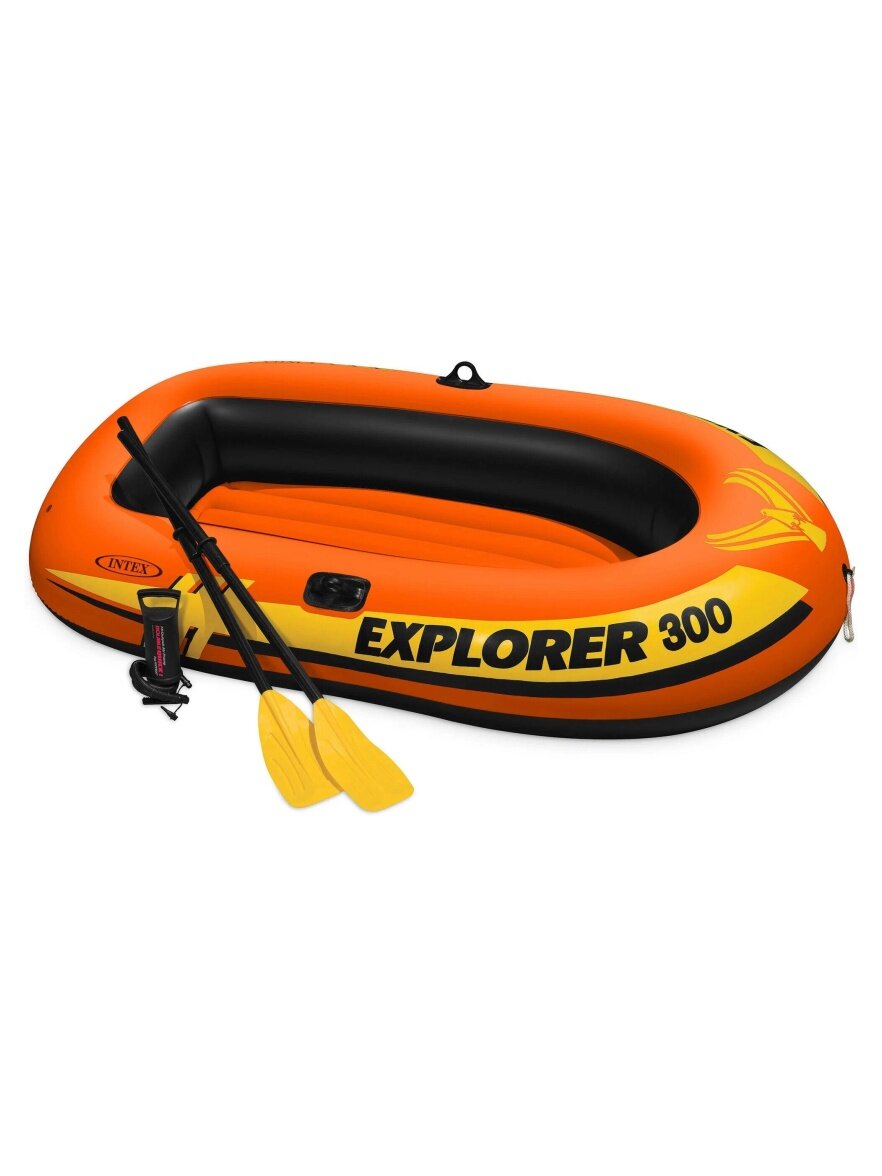 Лодка надувная Intex Explorer 300 Set, 211 х 117 см + ручной насос, пластиковые весла
