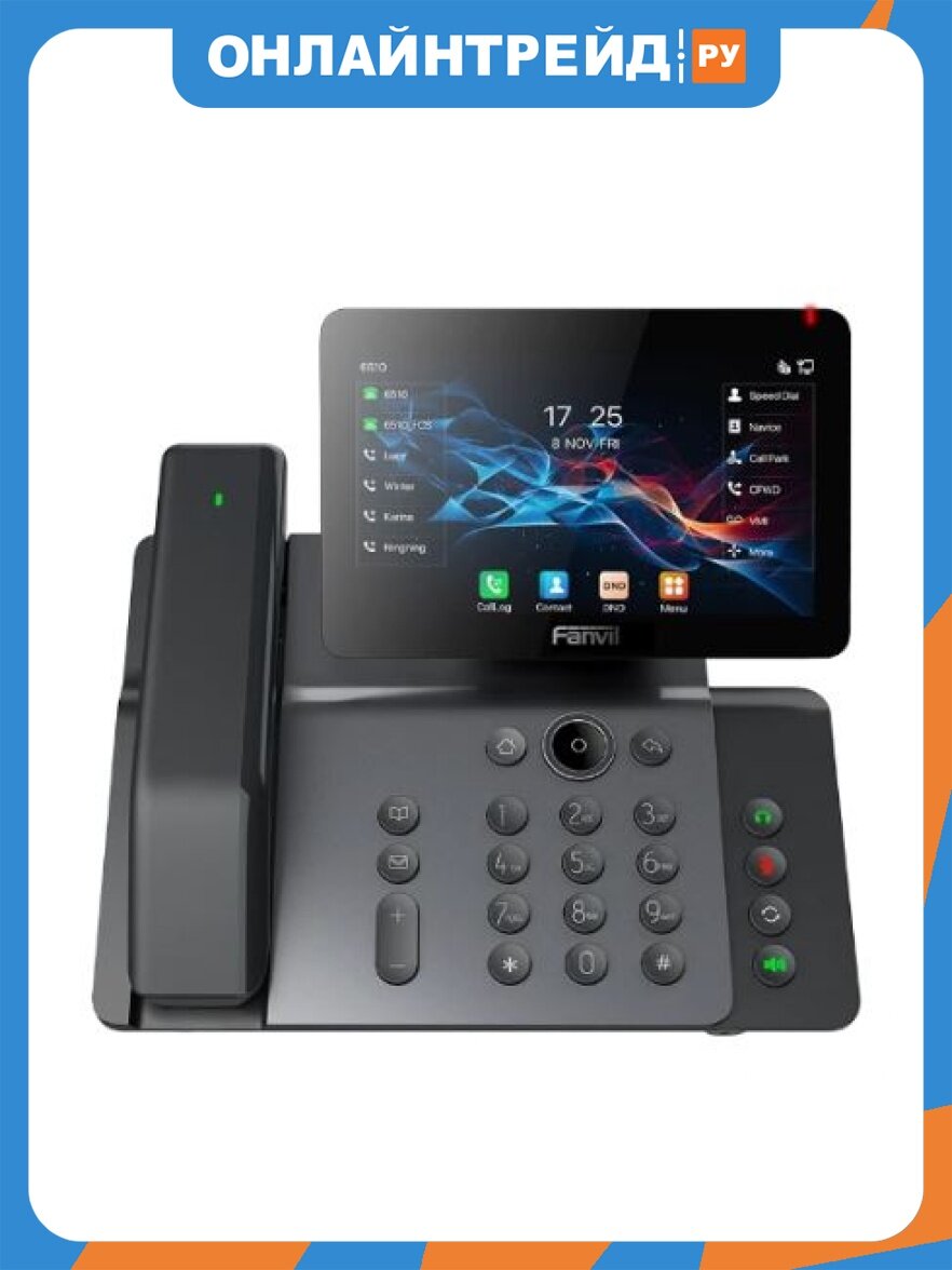 Беспроводной IP телефон Fanvil V66 Pro, 20 SIP-акк, 7", 1024x600 Цвет. экран, POE, БП в комп, 2x1 Gbps, Wi-Fi