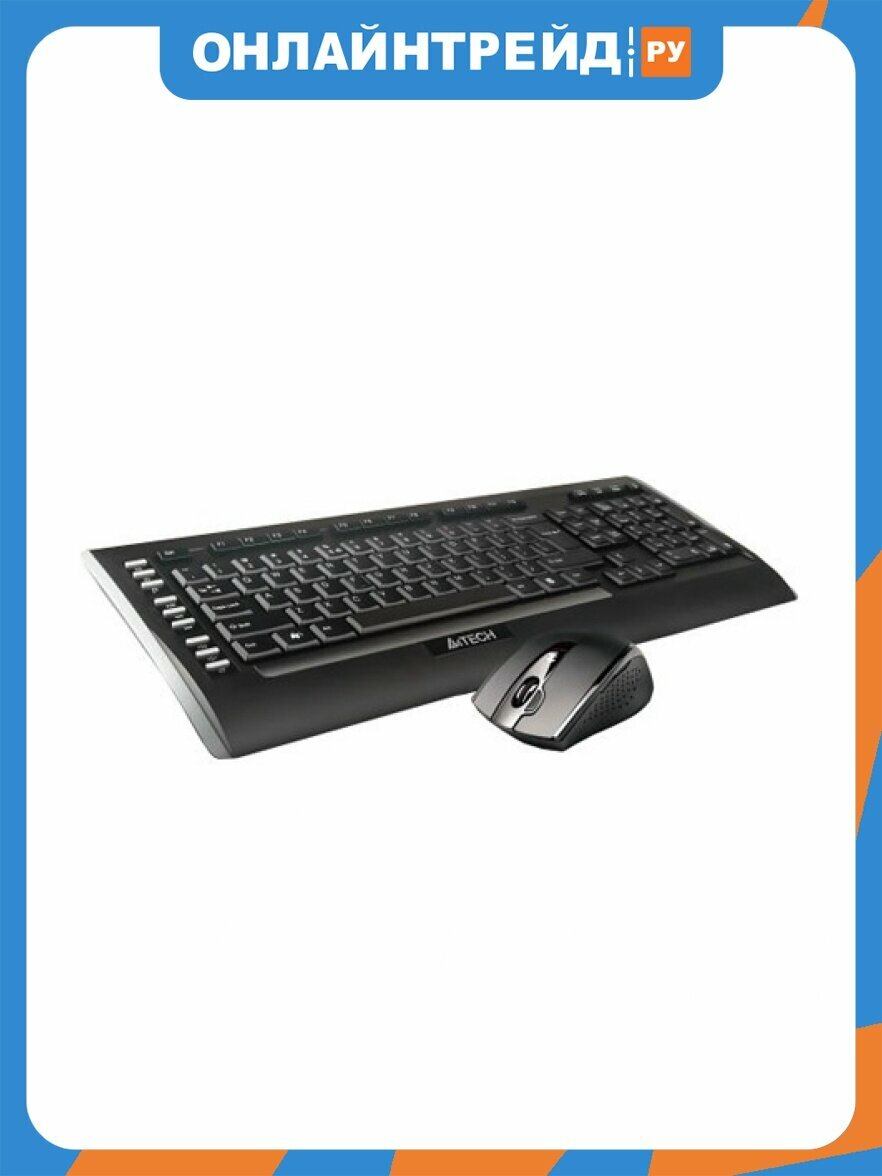 Комплект клавиатура и мышь A4TECH W 9300F USB (черный), 2.4G наноприемник