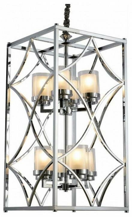 Люстра LUMINA DECO Quadrato LDP 1223-8 CHR цвет плафона подвески Белый, Прозрачный, Хром, цвет арматуры Хром