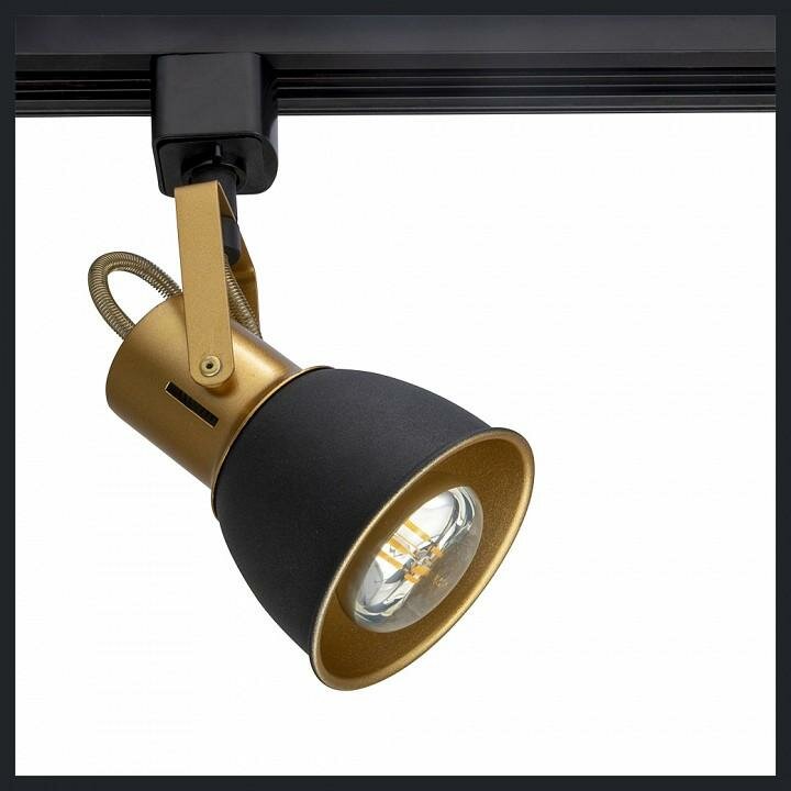 Трековый светильник Arte Lamp Jov1 A1677PL-1GO цвет плафона подвески Черный, Золото, цвет арматуры Золото
