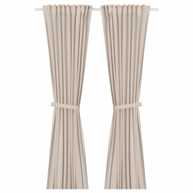 Штора ikea lenda с завязками, светло-розовый, 140x260 см, 2 шт 406.331.09