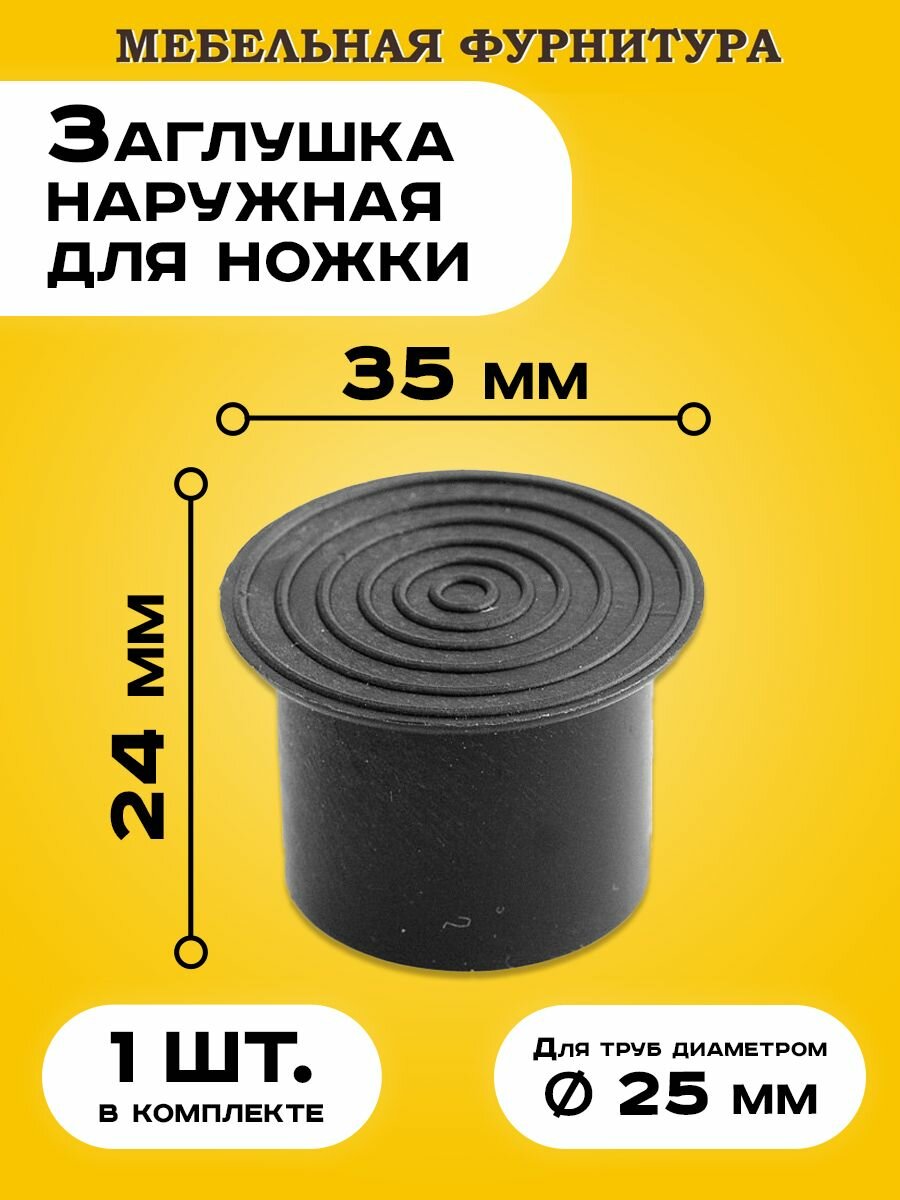 Ножка заглушка наружная пластиковая торцевая для трубы / подпятник