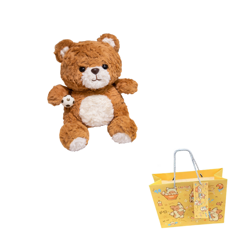 Рюкзак унисекс MAOGEGE Милый рюкзак с плюшевой куклой-медведем, 50CM EU, Soccer Ball Bear